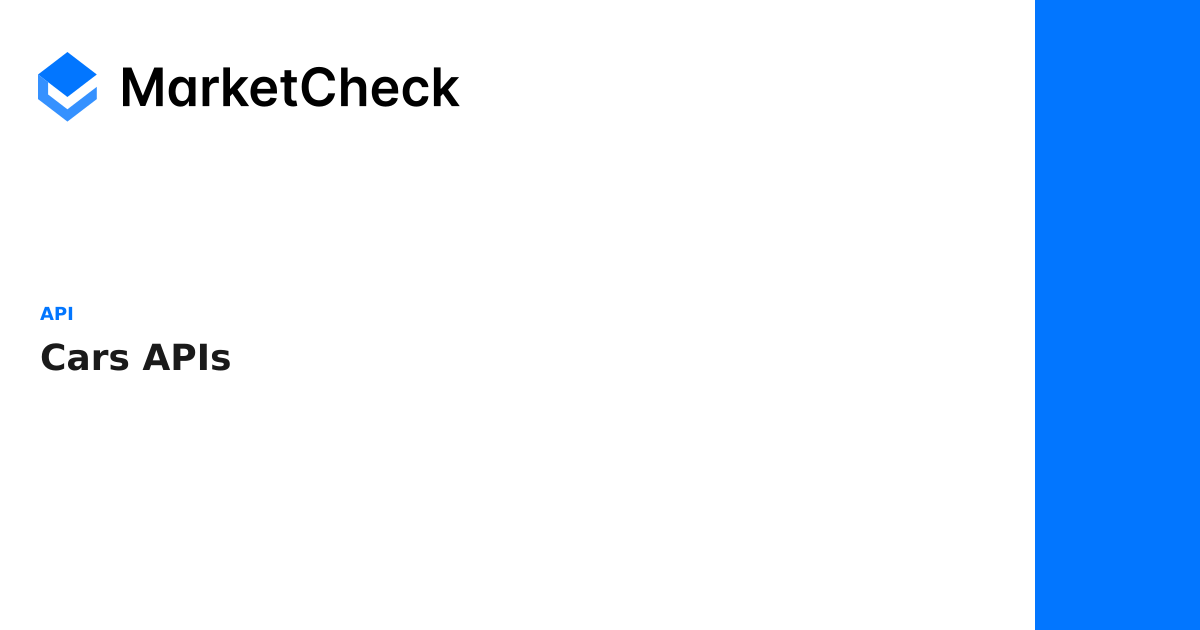 Cars APIs - API | MarketCheck Documentation