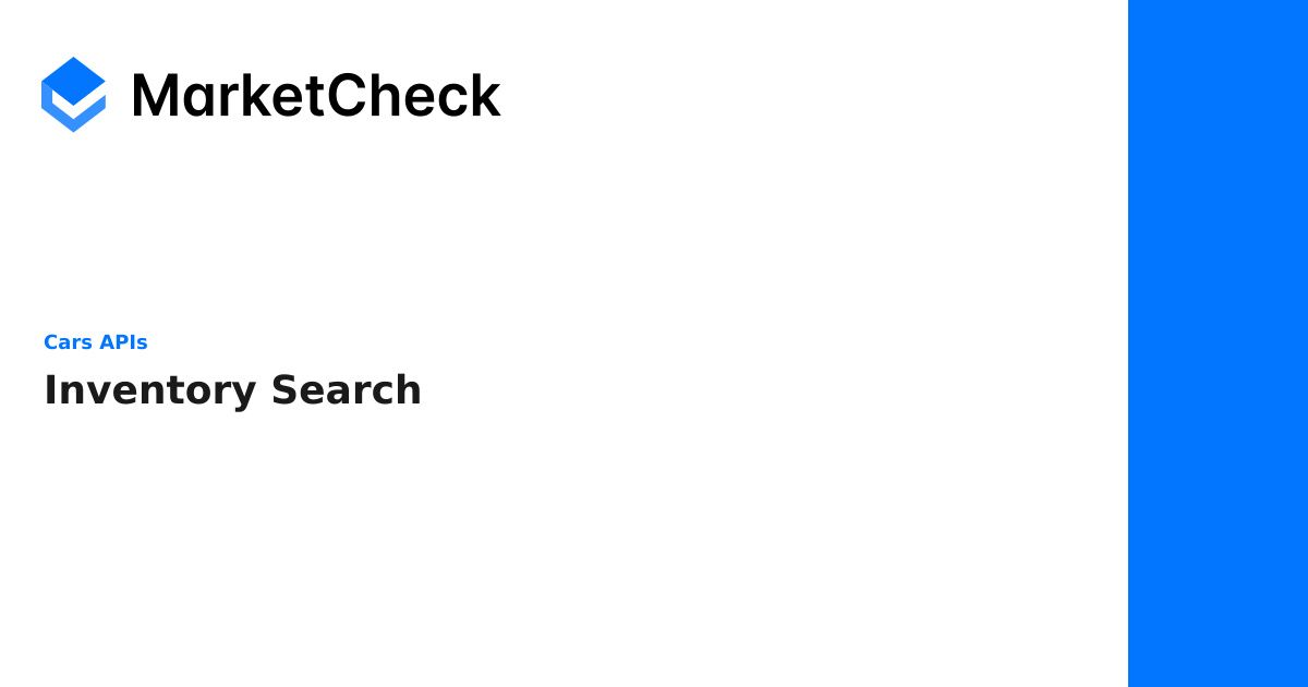 Inventory Search - Cars APIs | MarketCheck Documentation